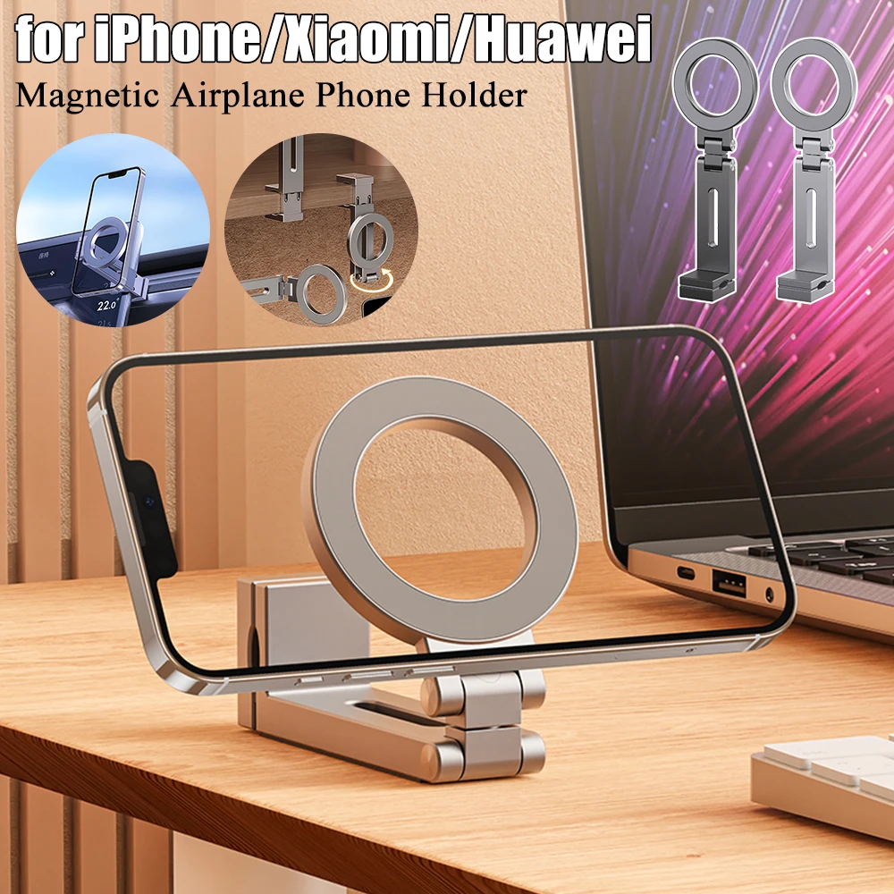 Magnetic-Airplane-Phone-Holder-for-iPhone-360-Rotation-Travel-Desk ...