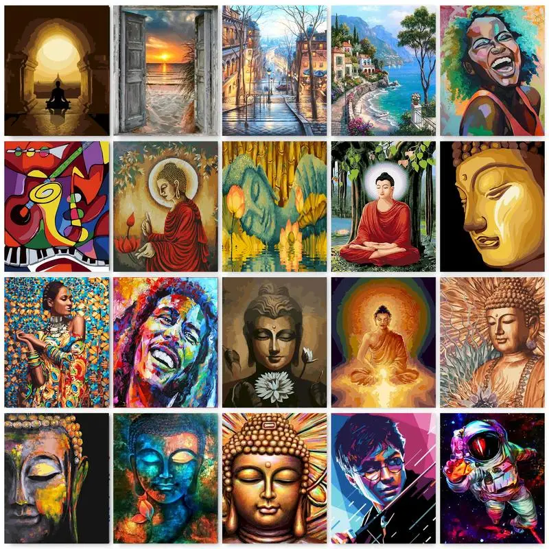 Painting-By-Numbers-DIY-Acrylic-Paint-Buddha-Series-Number-Painting-ON ...