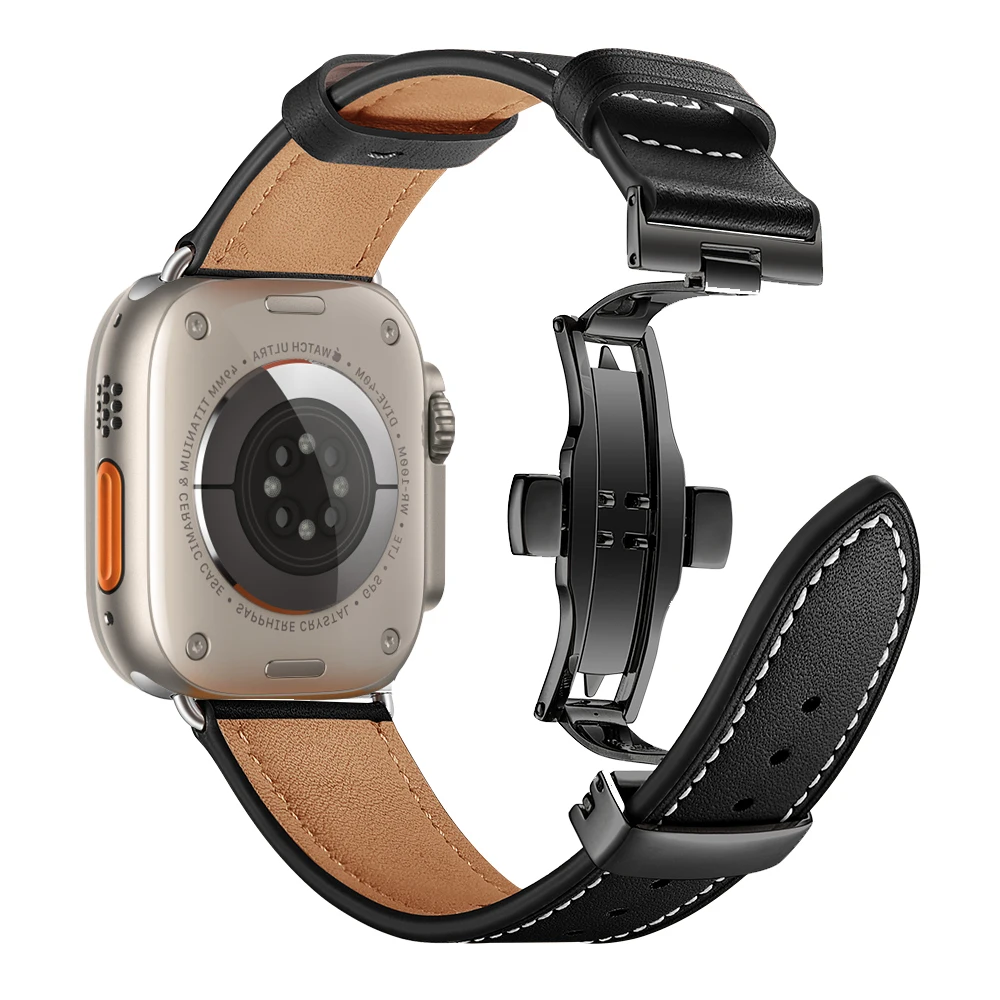 Leather-Strap-For-Apple-watch-ultra-2-49mm-band-45mm-41mm-44mm-40mm ...