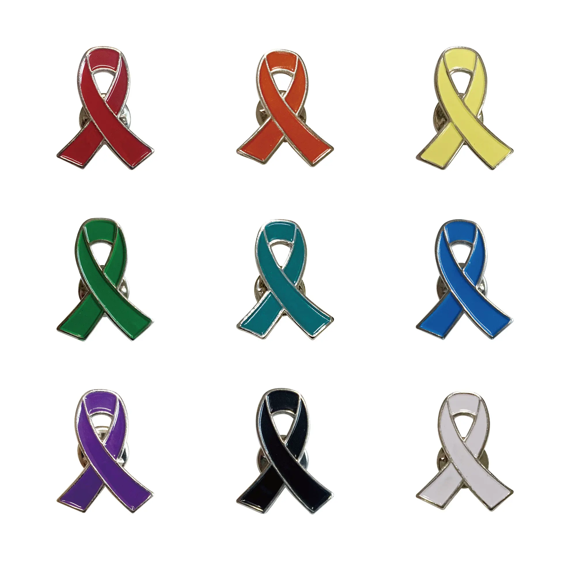 20pcs-lot-Multicolor-Ribbon-brooches-Cancer-Awareness-Ribbon-Pin-Mental ...