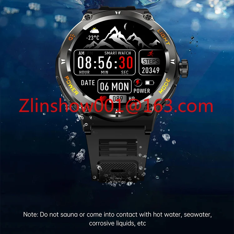 KT76 Outdoor Smartwatch with 500mAh Big Battery Compass Strong Light ...
