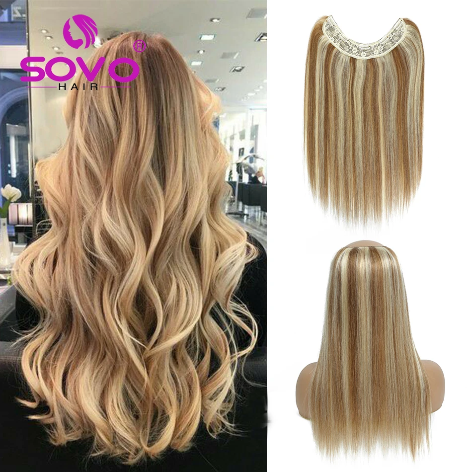 V-Shape-Clip-In-Hair-Extensions-100-Human-Hair-Straight-One-Piece-With ...