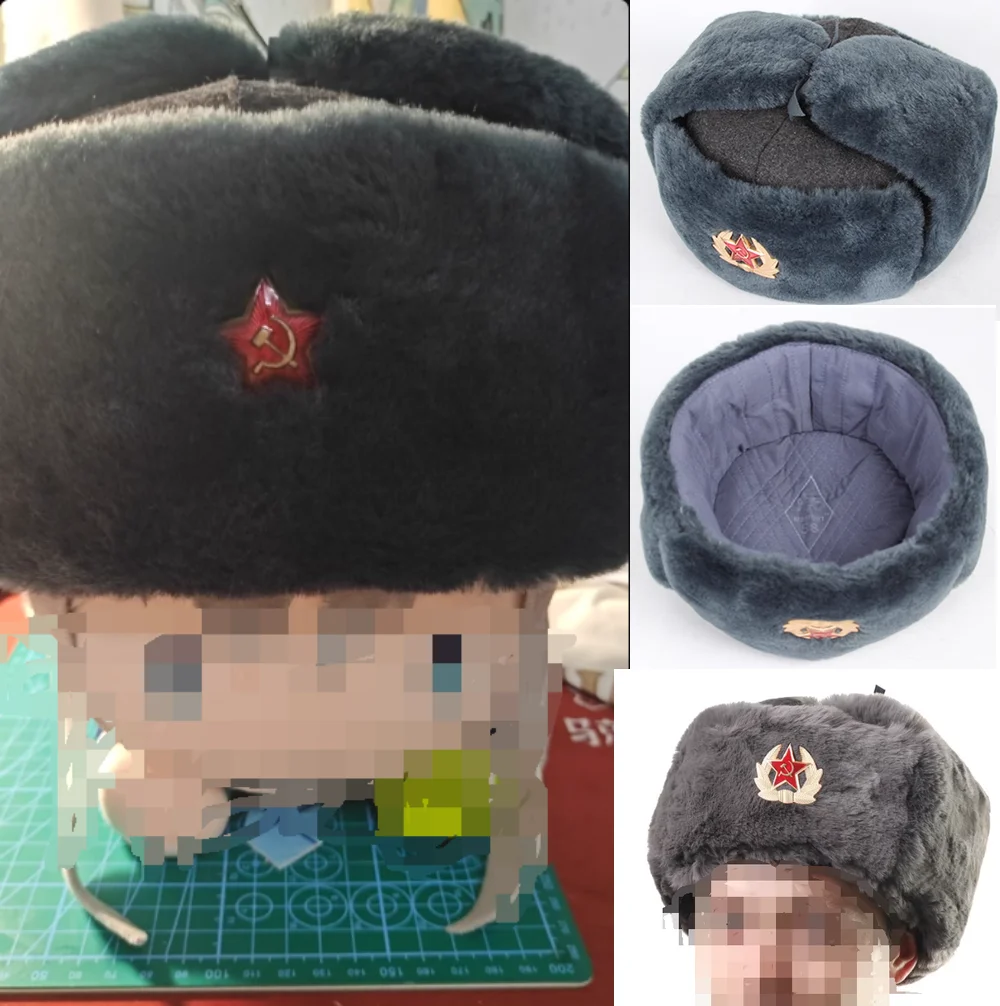 Russian Soviet Ushaka M69 Red Star Cap Cashmere Felt Velvet Winter ...