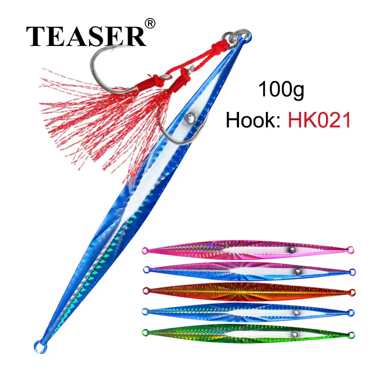 TEASER-J68-100g-Diamond-Jig-Fishing-Lure-Sea-bream-Saltwater-Needle ...