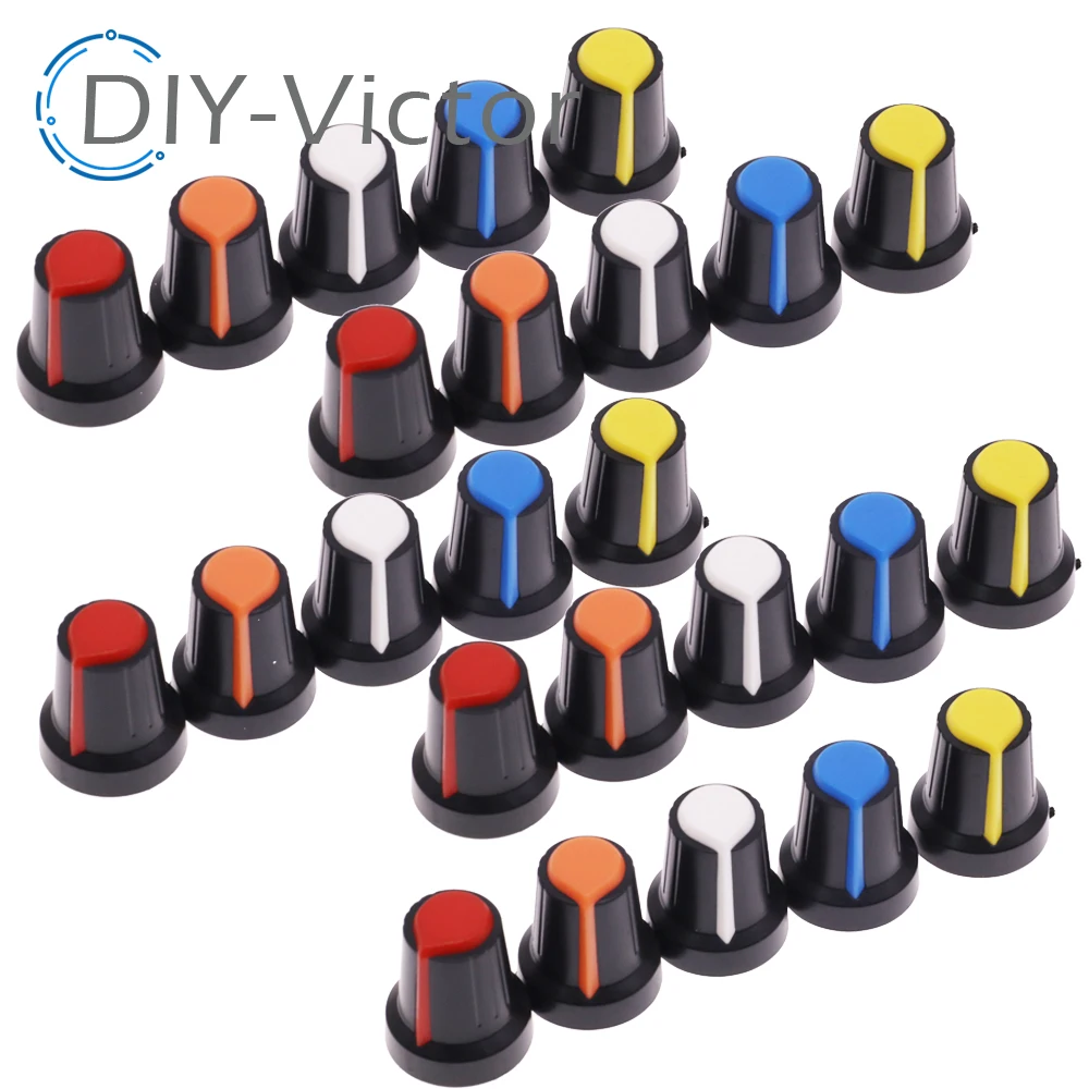 25Pcs WH148 Potentiometer Switch knob Cap Plastic Knob Plum Handle ...
