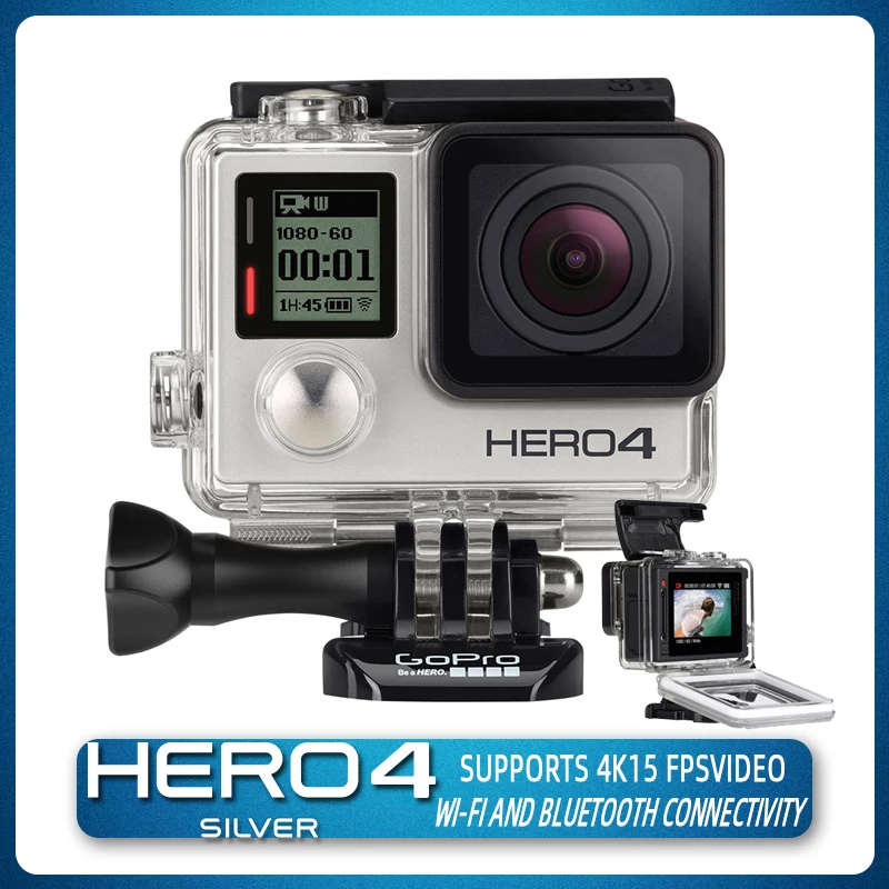 Gopro Hero 4 Prata 4k Ultra Hd Câmera De Ação À Prova Dwifi Água ...