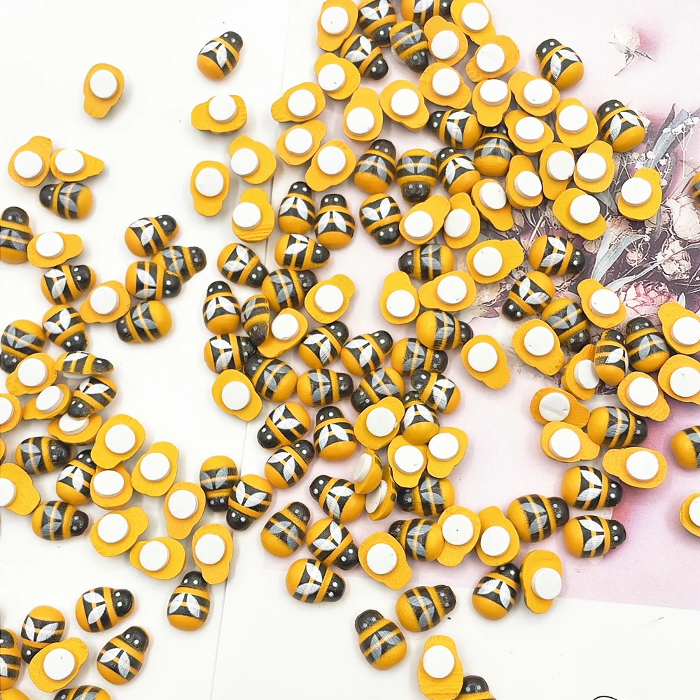 50/80/100pcs Wooden Mini Bee Ladybugs Stickers, Self Adhesive Red ...