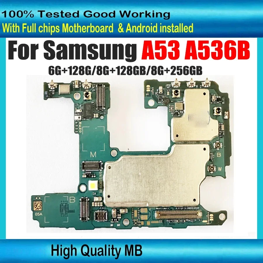 100% Work For Samsung Galaxy A53 A536B Motherboard 128GB Unlocked Full ...