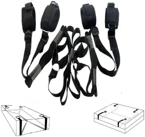 Bed-Restraints-Set-BDSM-Bondage-Strap-Rope-Cuffs-Sex-Toy-Wrist-Ankles ...