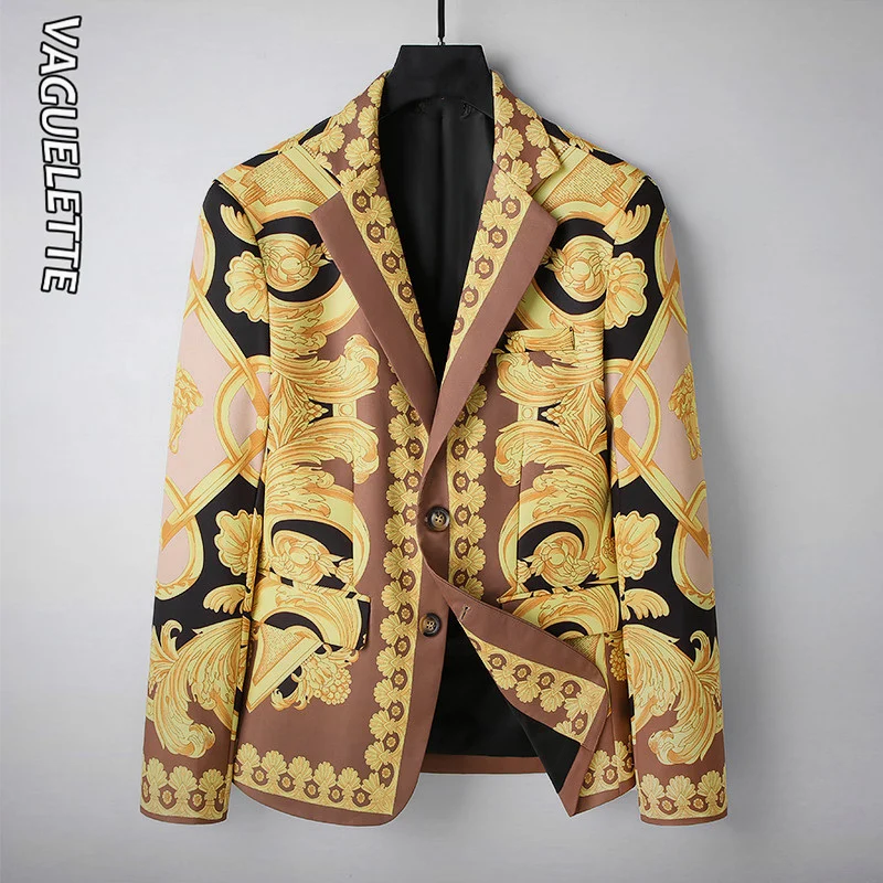 VAGUELETTE-Mens-Blazer-Jacket-Luxury-Suit-Floral-Jacket-Classic-Peak ...