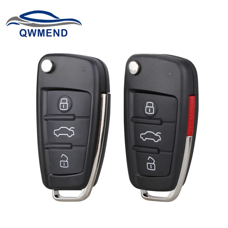QWMEND 3 Buttons Flip Car Key Remote Folding Key Cover Shell Fob Case ...