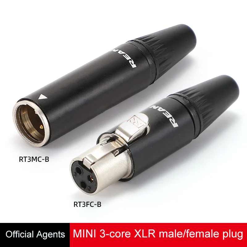 REAN-Mini-XLR-Male-Female-Connector-3-4-5-Core-Copper-Gold-Plated-Pin ...