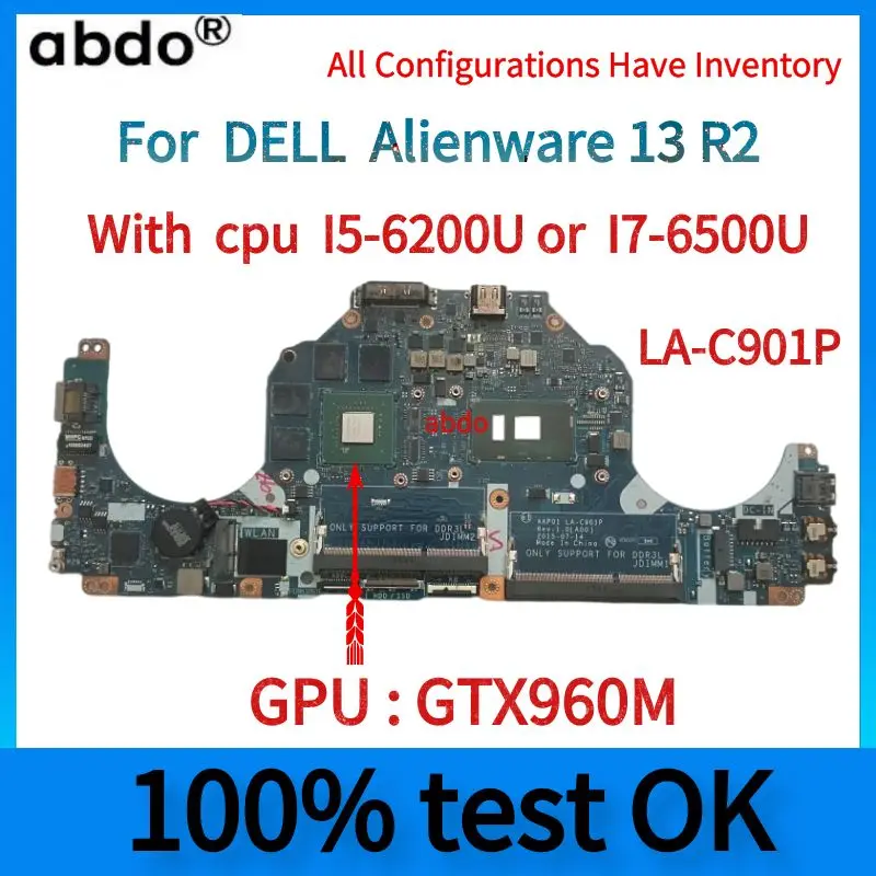NHYX3-LA-C901P-Motherboard-For-DELL-Alienware-13-R2-Laptop ...
