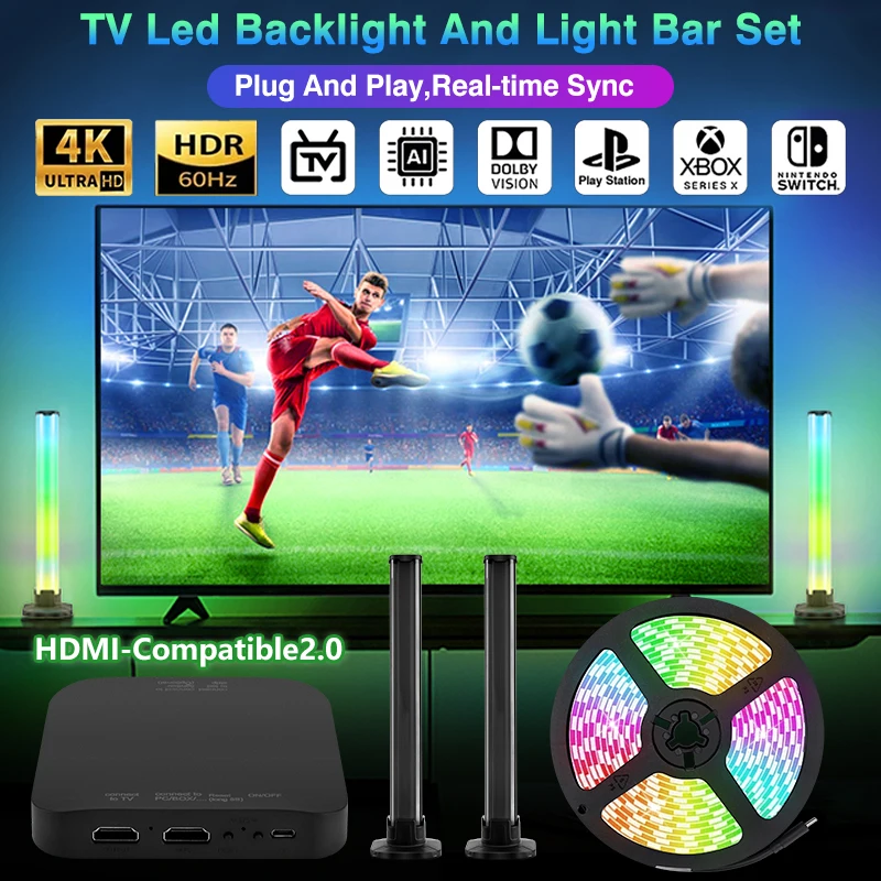 TV-LED-Backlight-And-Light-Bar-Set-For-40-85-inch-Plug-And-Play-Quick ...