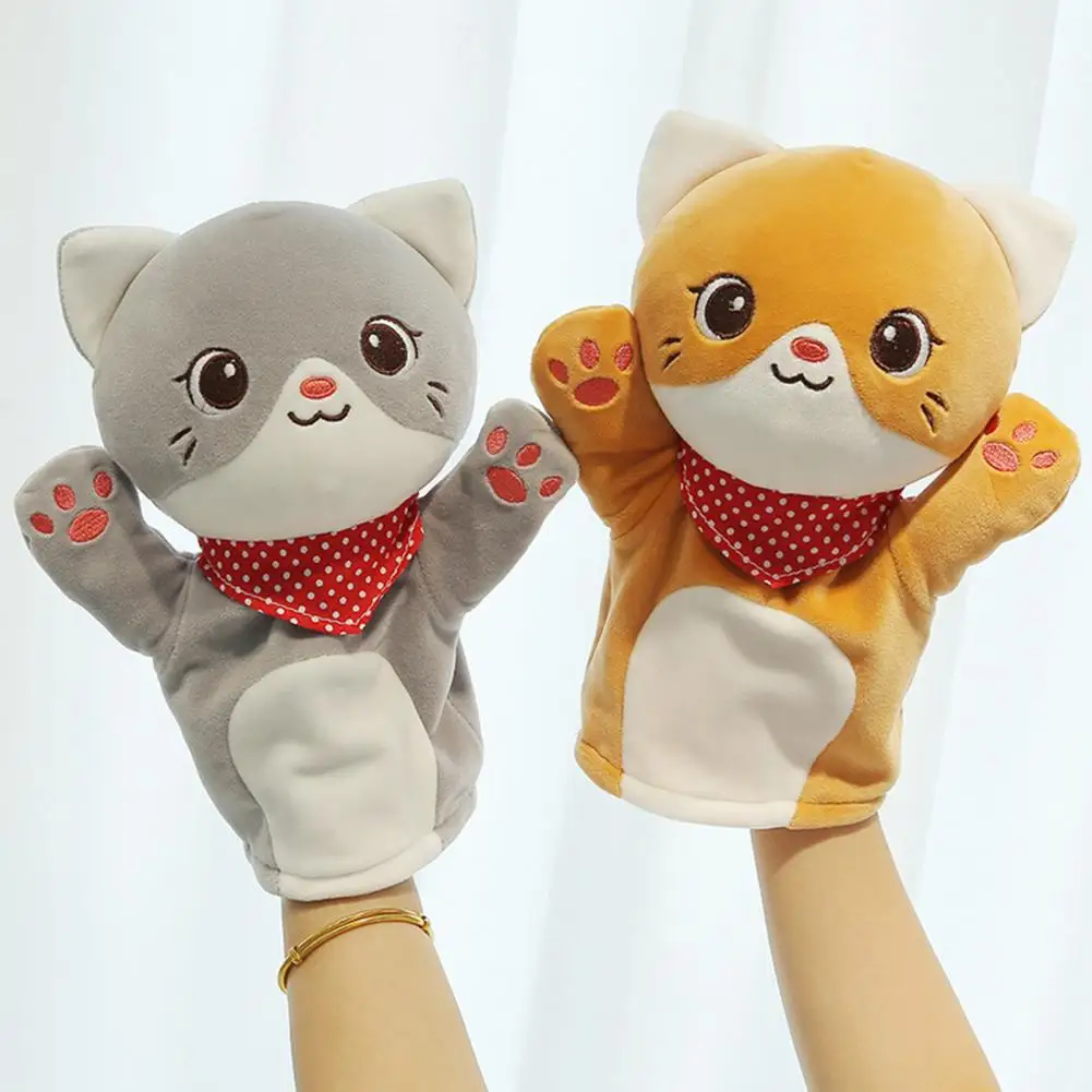 Children-Plush-Animal-Cat-Hand-Dolls-Puppet-Marionetes-Hand-Doll-Early ...