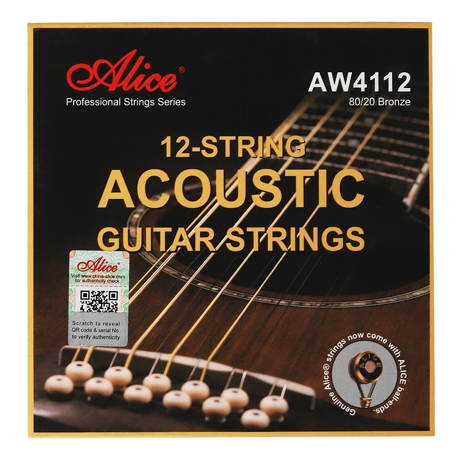 Alice AW4112 AW4212 12-STRING Acoustic Guitar Strings Bronze Anti-Rust ...