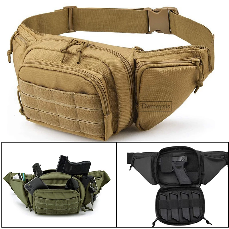 Tactical-Concealed-Gun-Bag-Pack-Military-Pistol-Pouch-Waist-Pocket-Gun ...