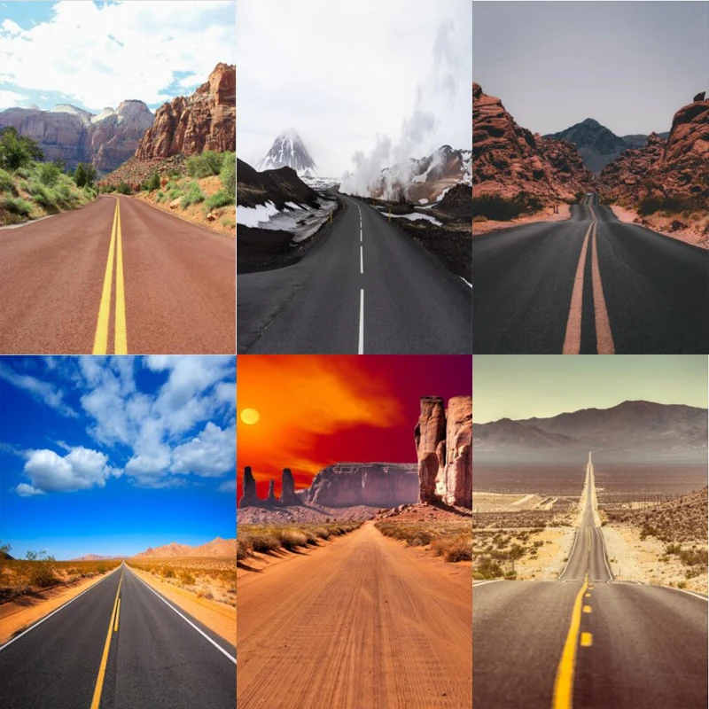 Photography Backdrops Natrure Mountain Road Way West Plain USA Scene ...