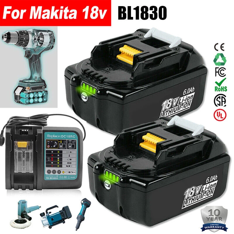 Makita 18V 6.0Ah BL1860 LXT 리튬 이온 배터리 + 충전기 BL1830 BL1850 BL1840 BL1840B BL1830 BL1830B BL1815B ...
