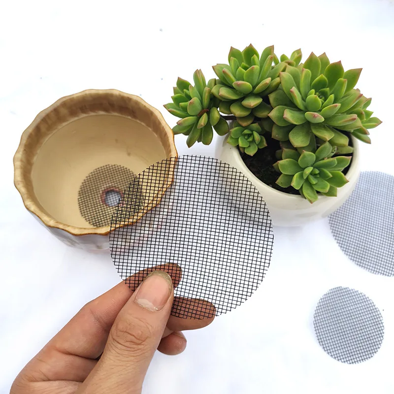 Flower-Pot-Hole-Mesh-Pad-Round-Hole-Screens-Prevent-Soil-Loss-Anti ...