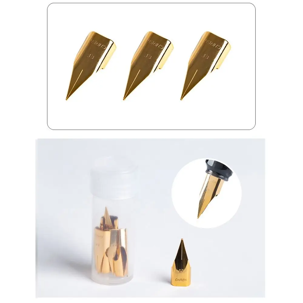 10PCS Fountain Pen Nib Universal Nib Fits Most Fountain Pen 0.38mm Gold ...