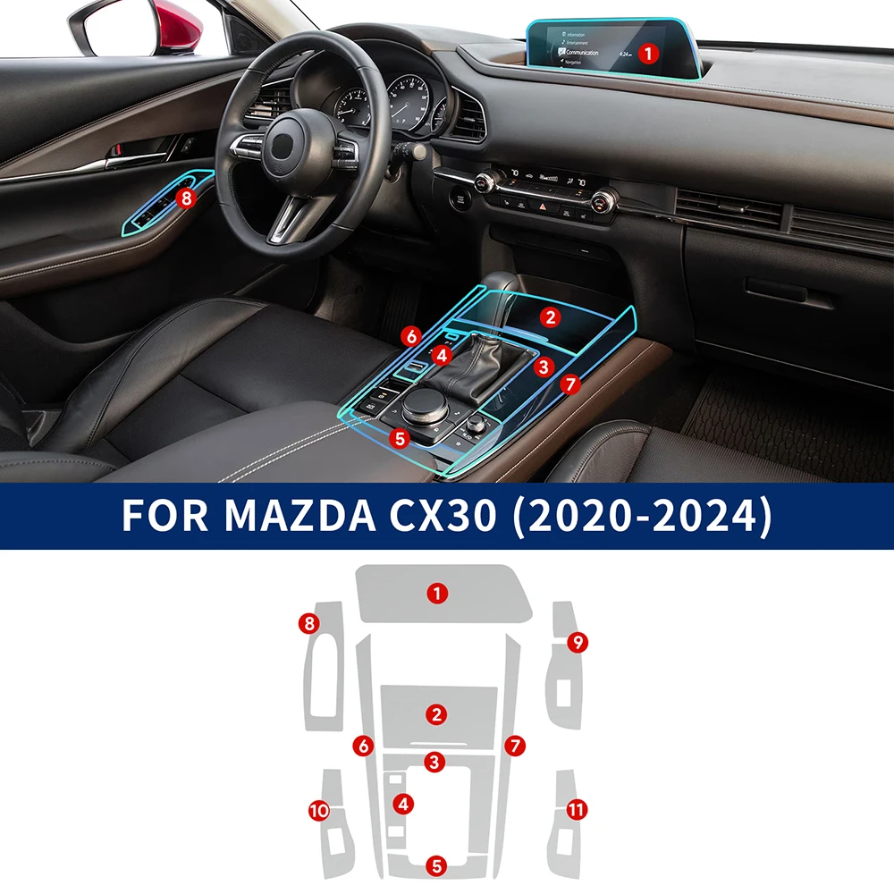 For Mazda CX30 2020-2024 Car Center Console Gear Panel Navigation ...