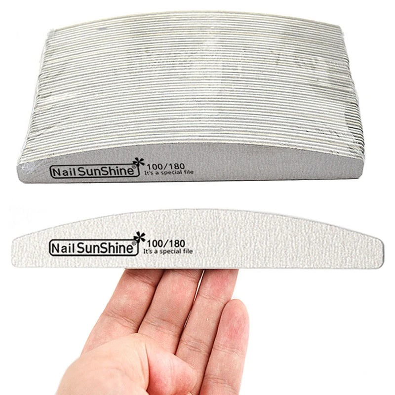 10pcs Wood Sandpaper Half Moon Nail File 180/240 Professional Emery ...