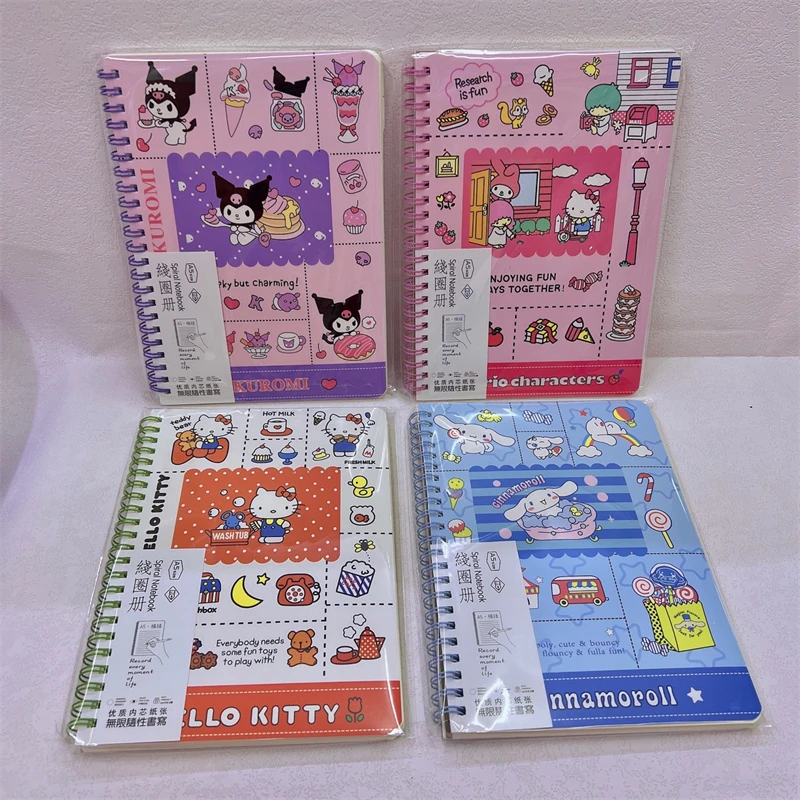 Cuaderno Sanrioed Hello Kitty serie Kawaii Kuromi A5 Coil Book Little Twin Stars cuaderno de ...