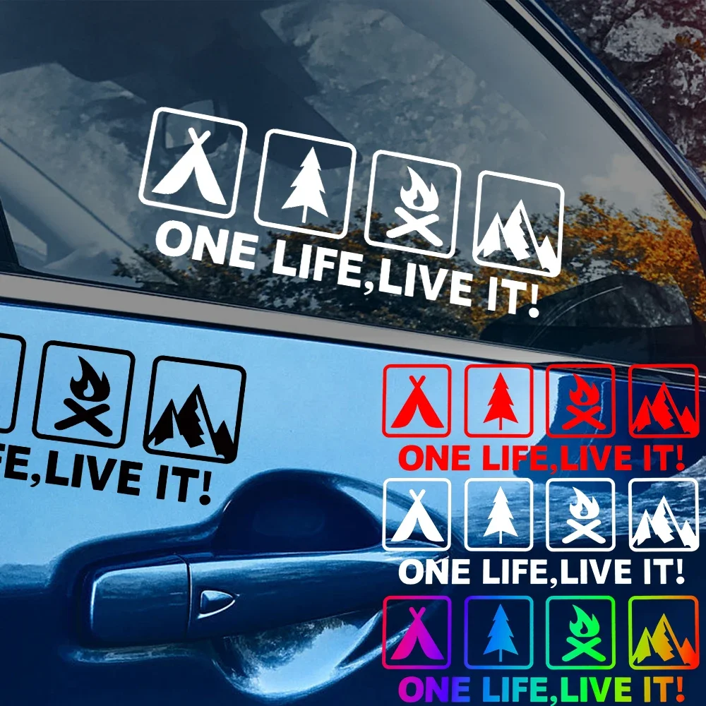 One-Life-Live-It-Camping-Outdoor-Enthusiast-Car-Stickers-Wild-Survival ...