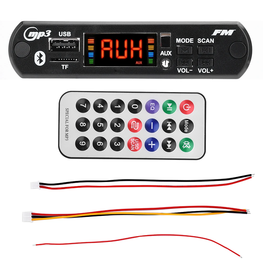 5V/12V color screen BT5.0 MP3 Decoding Board Card Reader Supports BT ...