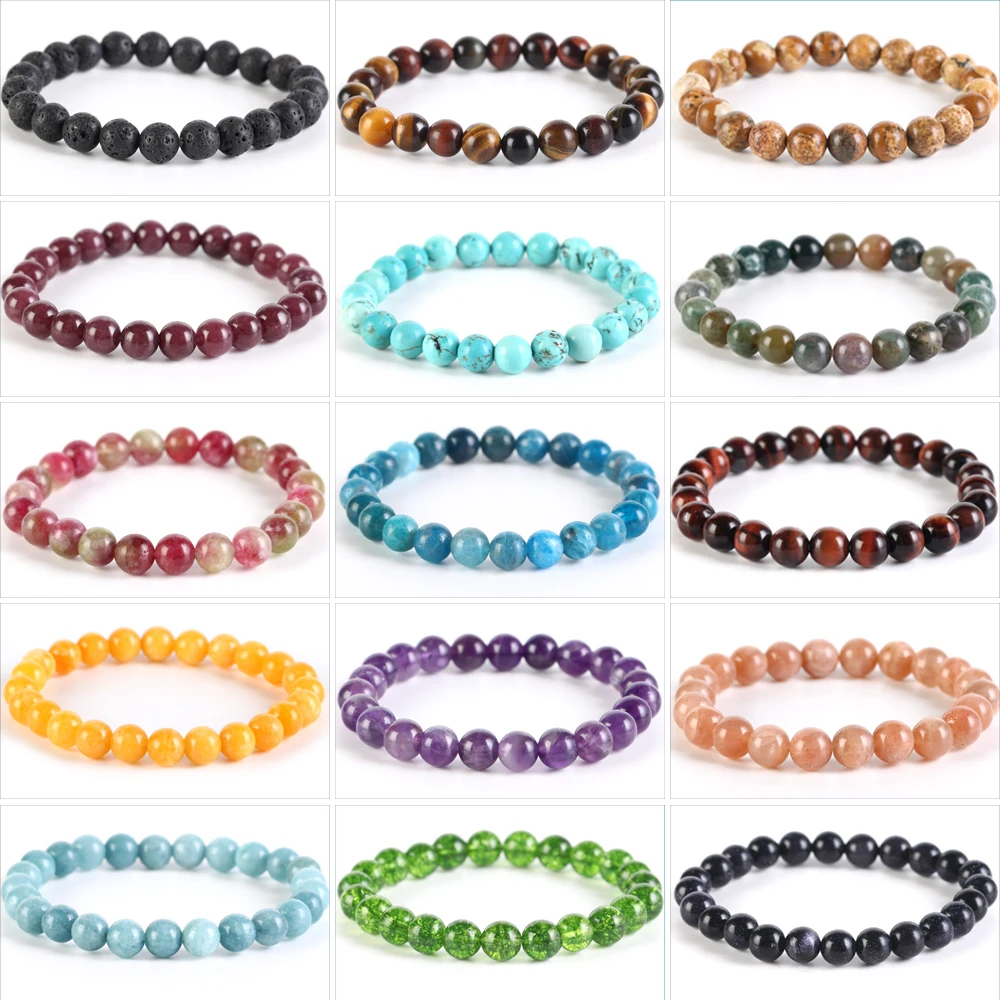 Bracelets en pierres naturelles,Emeralds Jades-6mm-S 160-170mm ...
