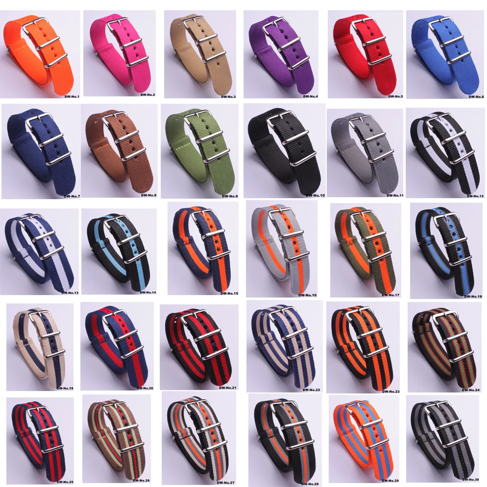 Fashion Watchband Stripe Replacement Men Women Nylon Watch Band With ...