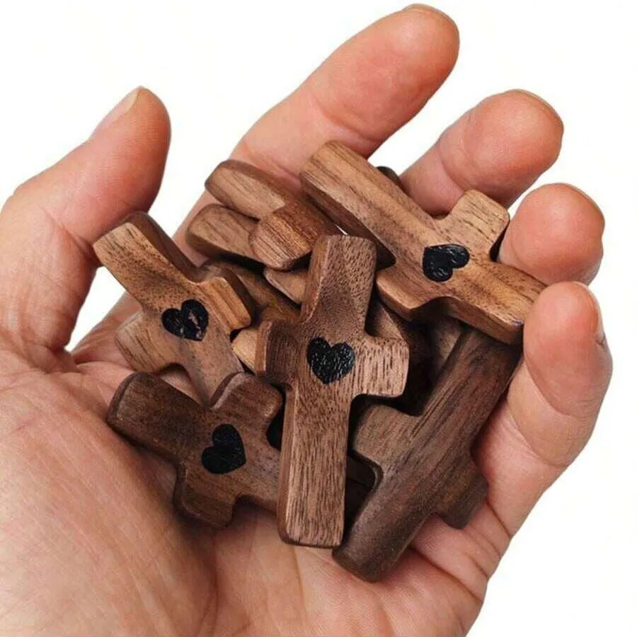 1-10Pcs Wooden Cross Decorations, Cross Fidget for Anxiety Relief ...
