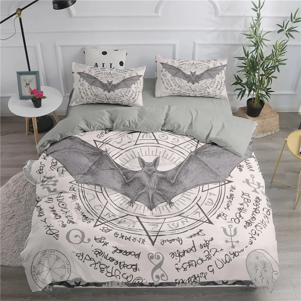 Halloween Flying Vampire Bedding Set Bats Duvet Cover Witchcraft Magic ...