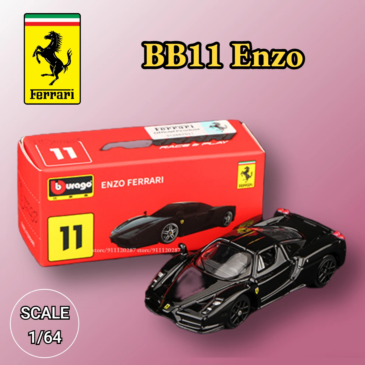 Bburago-1-64-Ferrari-Mini-Car-Model-BB11-Enzo-Scale-LeFarrari-F40-F50 ...