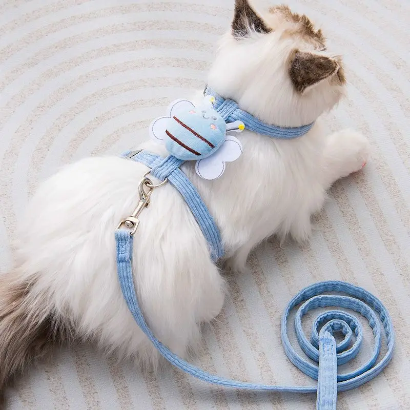 Cat Harness Leash Set Adjustable Mesh Dog Harness Cartoon Vest Puppy ...