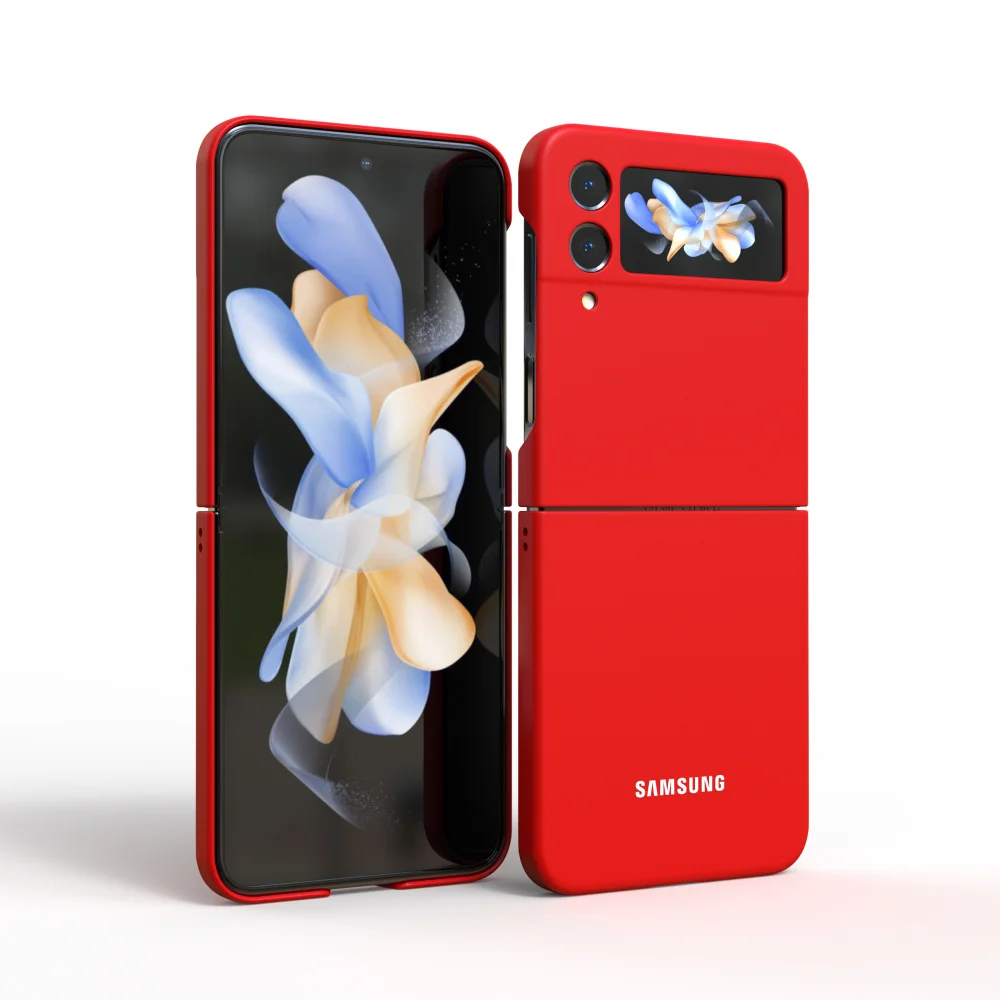 Silky Soft-Touch Protective Back Cover Case for ZFlip4 (Red)