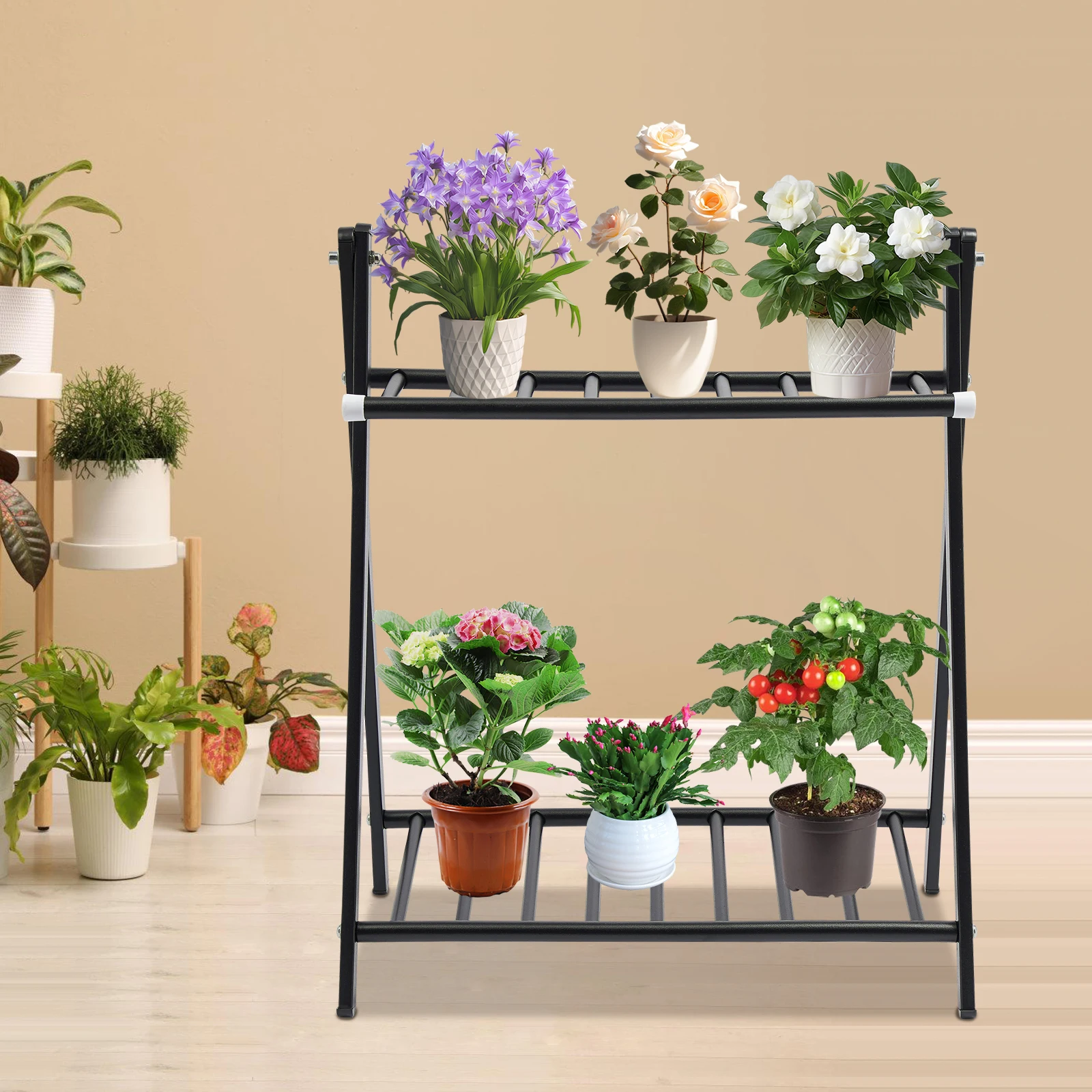Double - Layer Stainless Steel Stepped Plant Stand - Rust - Resistant ...
