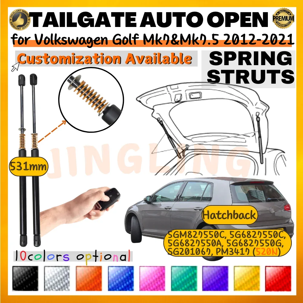 Qty(2) Trunk Struts with Spring for Volkswagen Golf Mk7&Mk7.5 2012-2021 ...