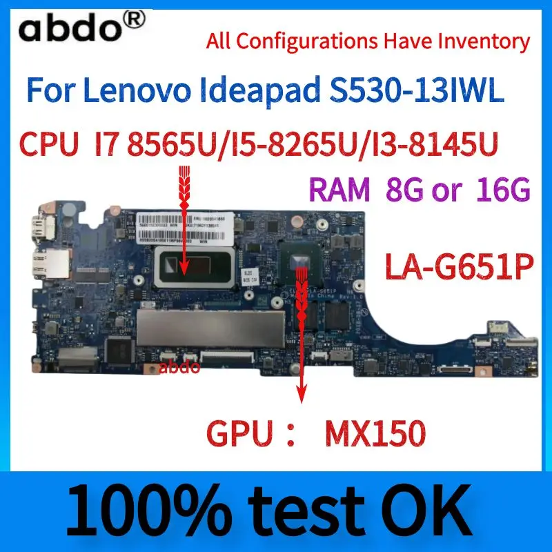 Para-Lenovo-Ideapad-S530-13IWL-S530-13IIML-Laptop-Motherboard-LA-G651P ...