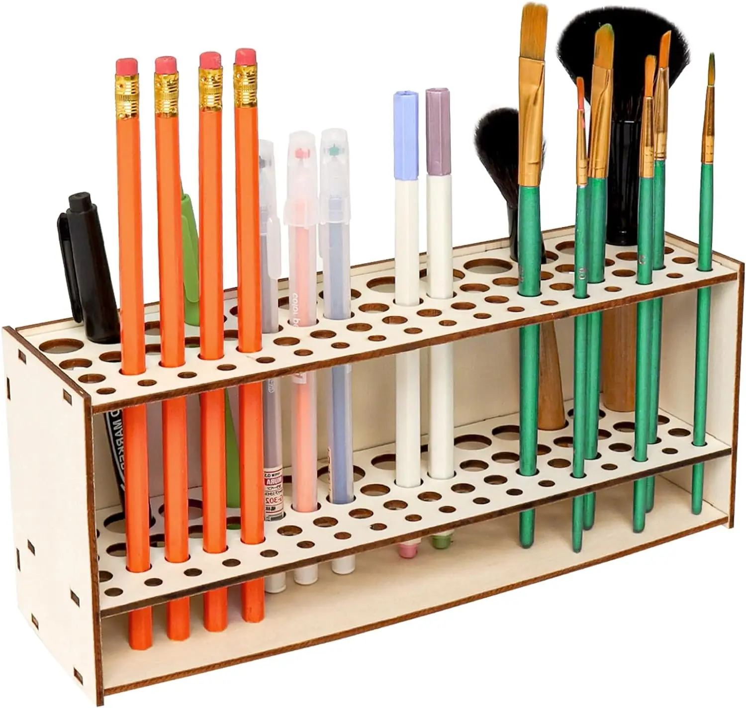 67-Holes-Paintbrush-Holder-For-Painting-Stand-Wooden-Paint-Brush-Stand ...