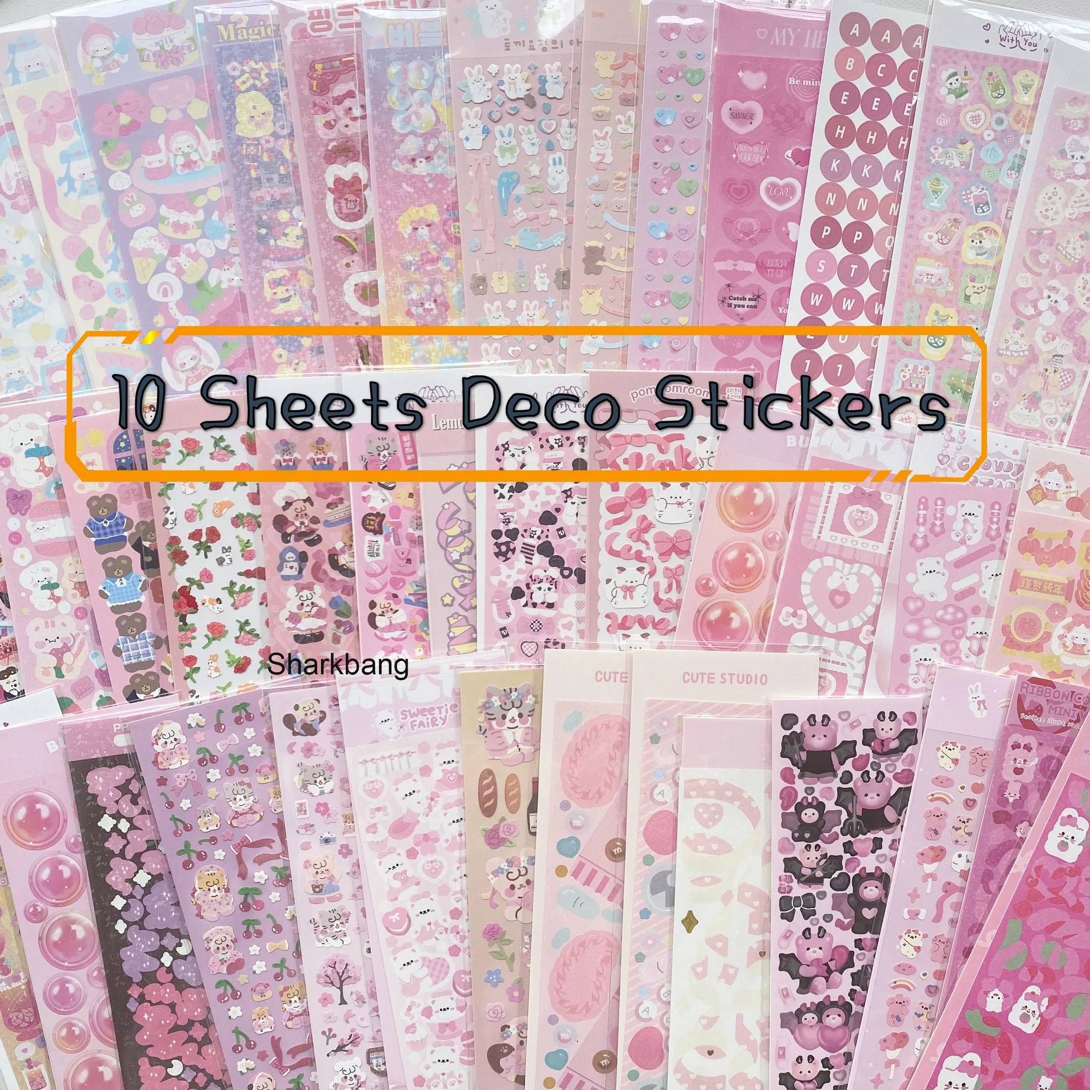 Sharkbang BOBO 10 Sheets Decorative Stickers Bojo Journal Scrapbook ...