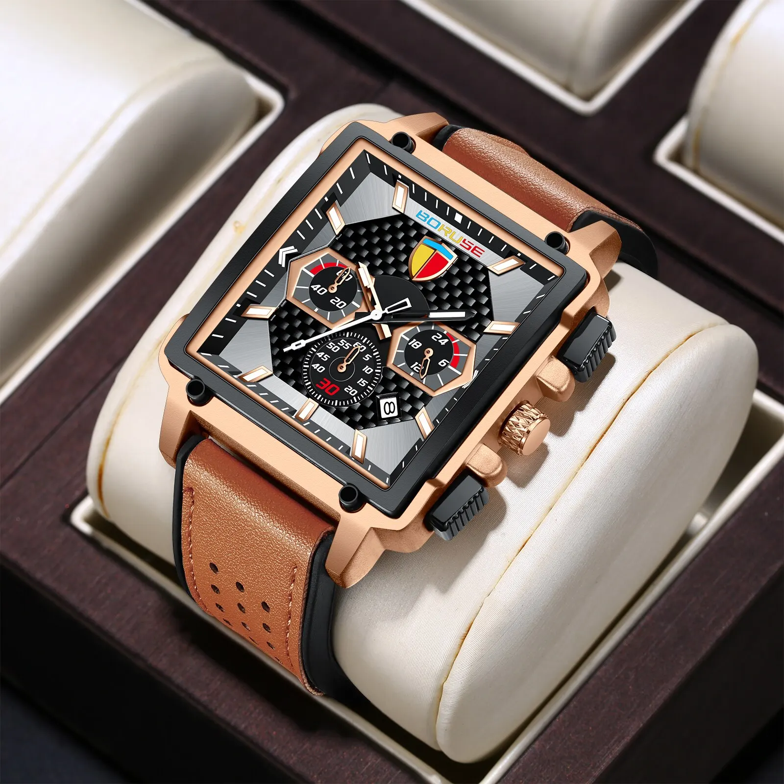 BORUSE Luxury Men Watch Top Brand Business Waterproof Date Quartz ...