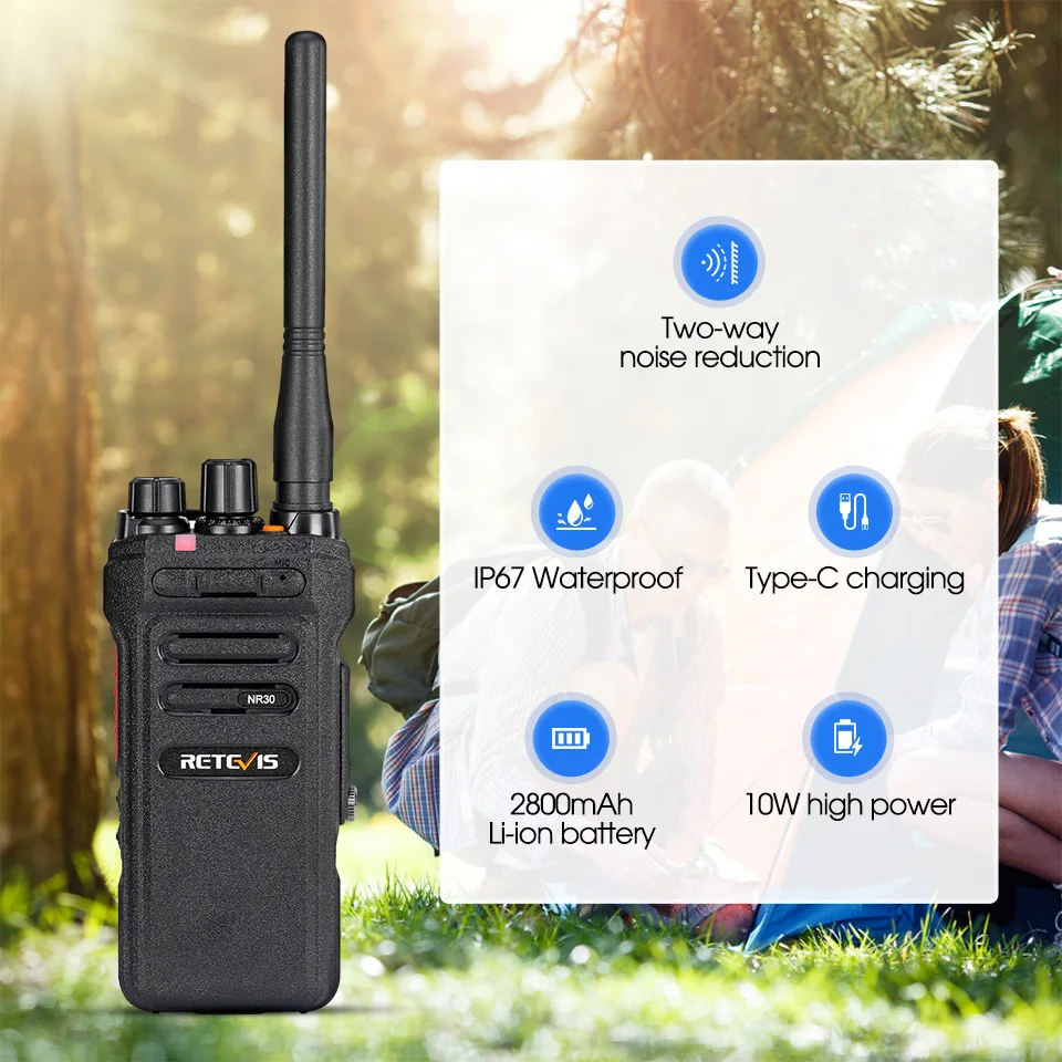 Retevis 10W High Power Walkie Talkie NR630 Two-way Noise Reduction ...