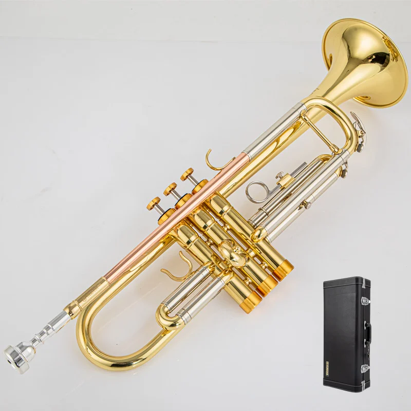 Bb Flat Profissional Trompete, Bocal Avançado, Laca Dourada ...