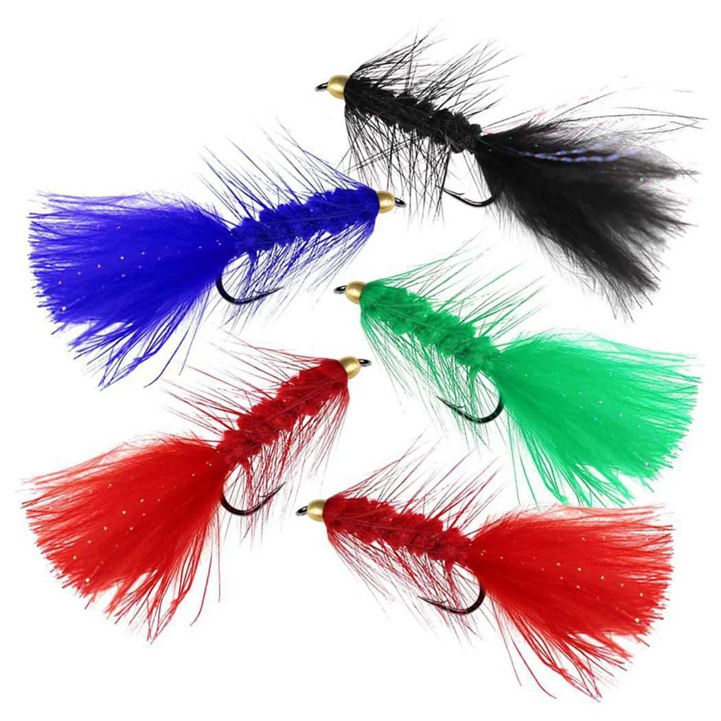 5Pcs-Wooly-Bugger-Fly-Fishing-Flies-for-Trout-Bass-and-Salmon-Streamer ...