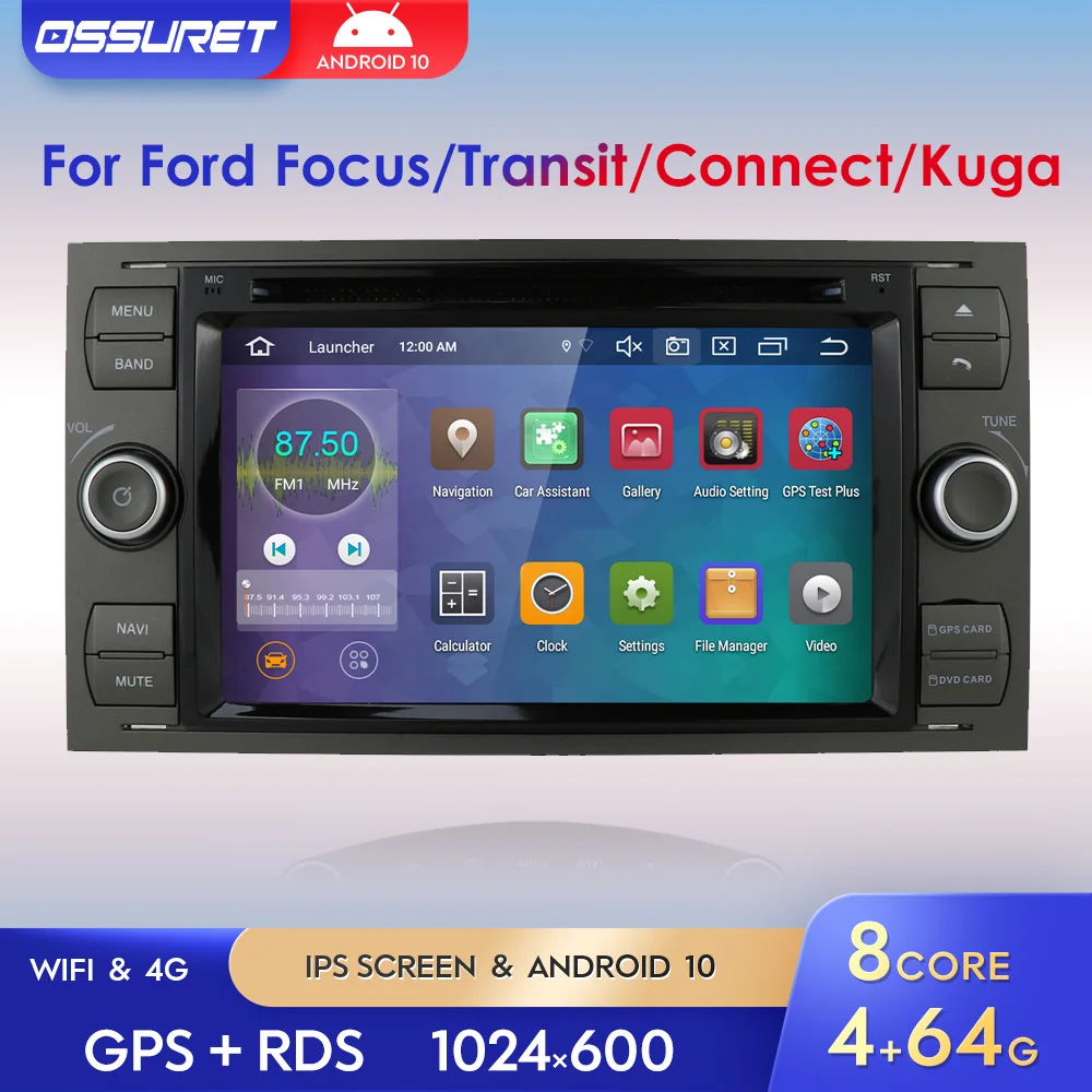 Autoradio 2 Din Android 10 7'' Car Radio Multimedia Player for Ford ...