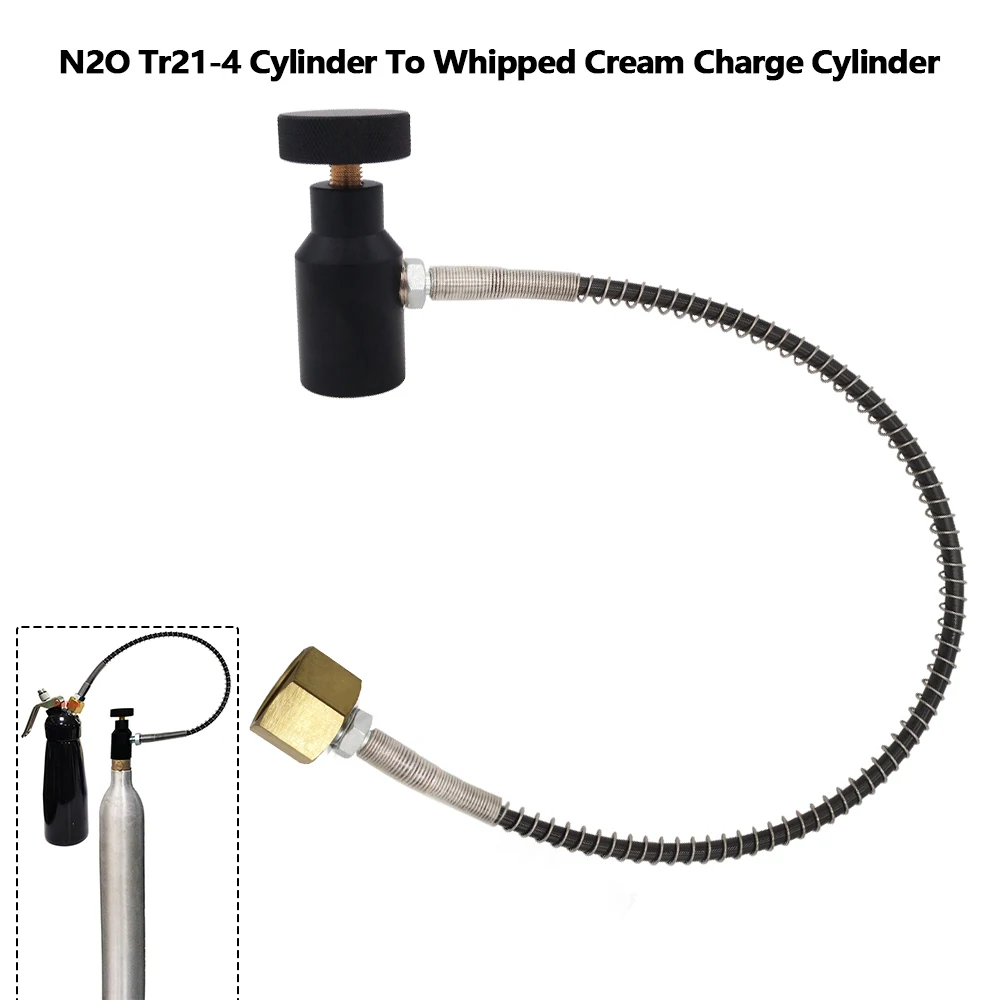 N2O Gas Refill Adapter Tr21 4 Threaded Cylinder To Whipped Cream Charge ...