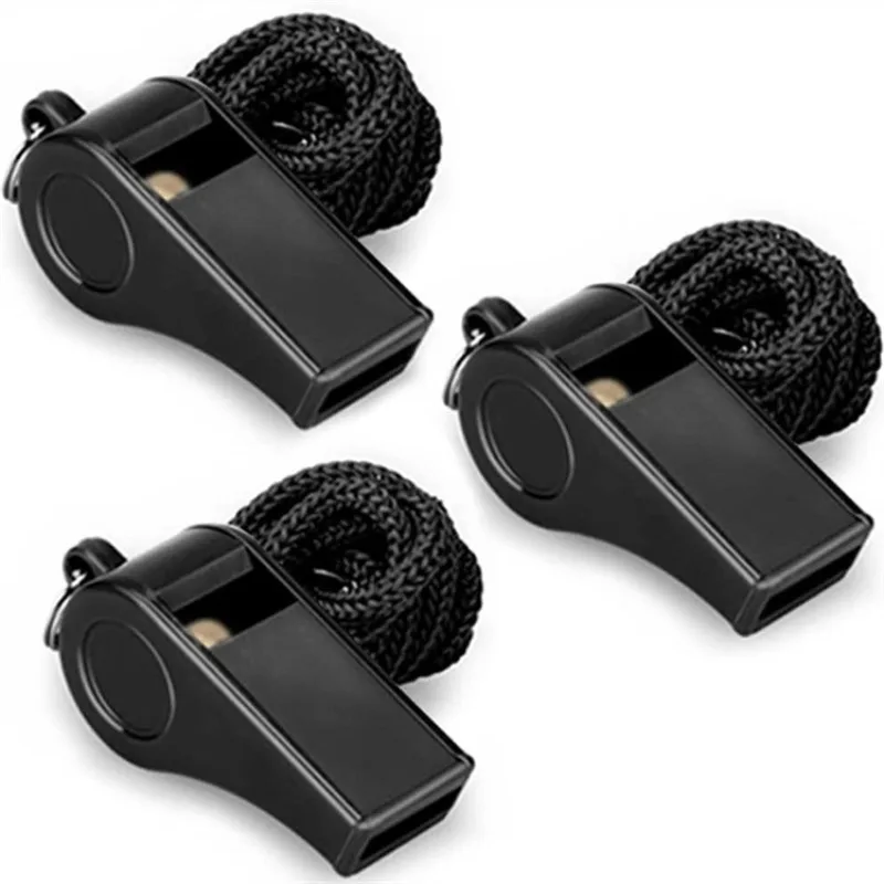 Black ABS Thickened Whistle - Ultrasonic Welded Referee Neck Lanyard ...