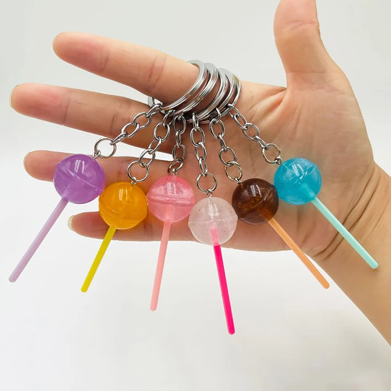 1PCS-Simulation-Lollipop-Keychain-Transparent-Luminous-Resin ...